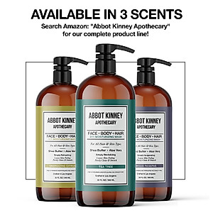 Men's 3-in-1 Wash, Moisturizing Shampoo, Conditioner, and Body Wash for Men, Suitable for All Skin and Hair Types, 32oz - Abbot Kinney Apothecary (Energizing Citrus)