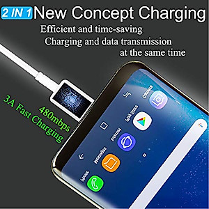 Adaptive Fast Android Charging Wall Charger with 5-Feet Micro USB Cable for Samsung Galaxy S7/S7 E/S6/S6 E/S5/Note5/4 /S4/S3/S2/J7 J7V J5 J3 J3V J2, LG G2 G3 K20, Moto E4 E5 E6, Tablet (2 Pack, White)