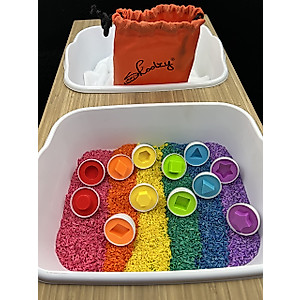 Skoolzy Shapes Matching Egg Toy 6 pc Set, Easter Egg Basket Toys for Toddlers, Montessori Sensory Bin Toy for Preschool Kids & Blind Children Learning Shape Sorting, with Bag & eBook