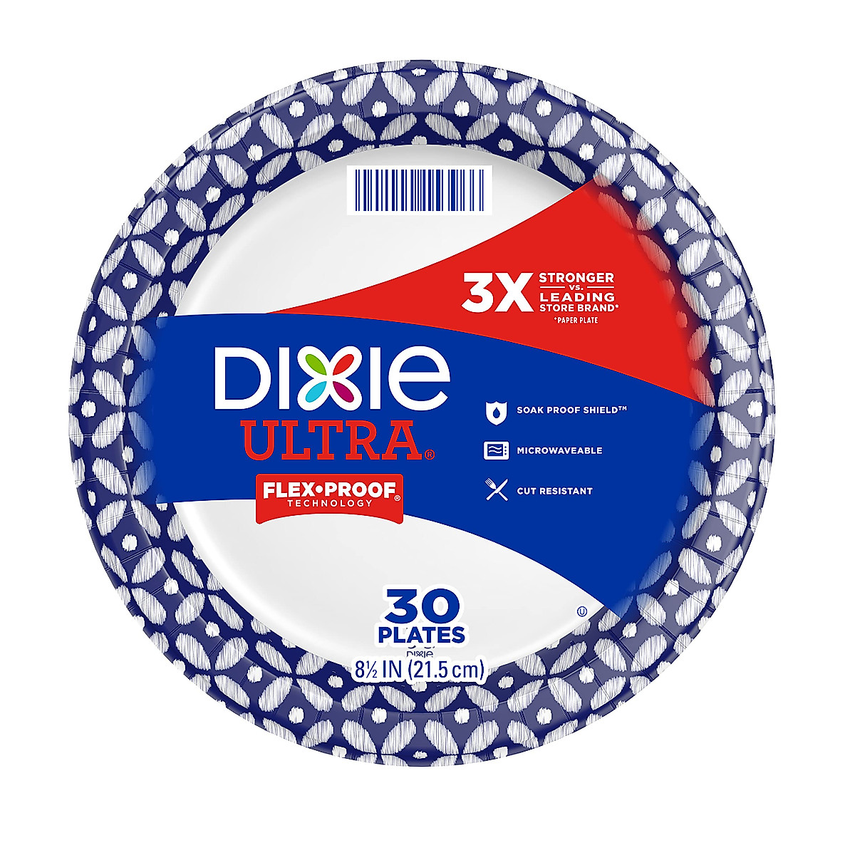 Dixie Ultra Disposable Paper Plates, 8 ½ inch, Lunch or Light Dinner Size Printed Disposable Plates, 300 count (10 Packs of 30 Plates), Packaging and Design May Vary