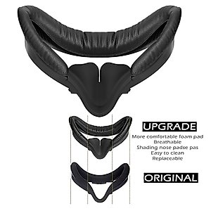 Gorliskl Facial Interface for Oculus Quest 2 ，Resilient VR Facial Vent Soft Interface Bracket &Anti-Leakage Light PU Leather Foam Face Cover Replacement Pad（Widened Version） Upgrade Accessories