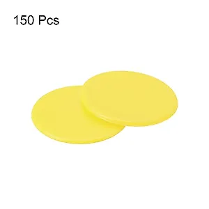 MECCANIXITY PVC Game Chips 3/4 Inch for Counting Playing Marker, Craft Projects, Solid Yellow Pack of 150
