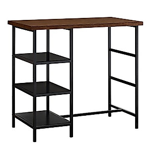 Dorel Living Cosmo 3-Piece Metal Pub Set With Wood Top, Dark Mahogany