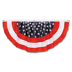 Beistle 54991-RWB Stars and Stripes Fabric Bunting, 4-Feet, Pkg of 1, Red/White/Blue