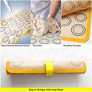 Tailpa Macaron Baking Kit Silicone Mat(22 Pcs Set), Macaron Baking Supplies, Baking Set of 2 Half Sheet Macaron Silicone Mats (16.5"x11.5"), 14 Piping Tip, 2 Piping Bag,2 Bag Tie, 2 Coupler