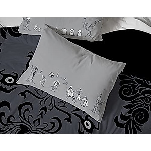 Jay Franco Disney Haunted Mansion Happy Haunts Damask 7 Piece Full Bed Set - Includes Reversible Comforter & Sheet Set - Super Soft Fade Resistant Microfiber - (Official Disney Product)
