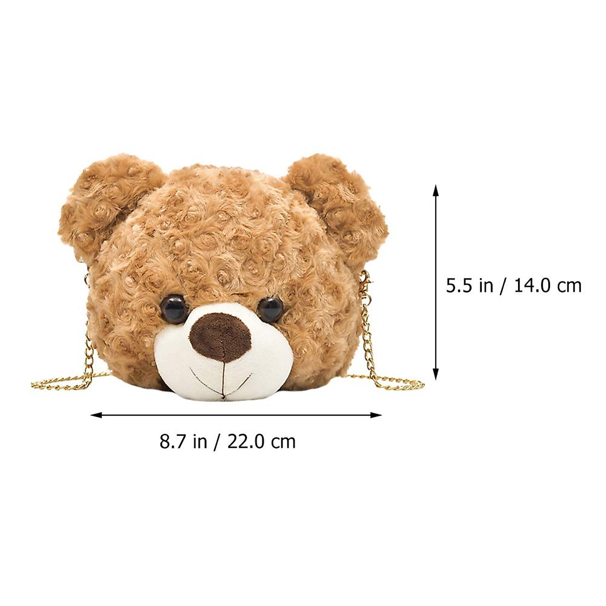 VALICLUD Storage Bag Crossbody Bag Cute Bags Lovely Cartoon Shaped Shoulder Bag Plush Chain Bag for Girls Women Head Bags Coffee Bear Purse Plush Shoulder Bag
