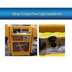 UPBRIGHT Car Lighter Plug 12V AC Adapter Compatible with Vector Start-It pro Jump-Starter 12 Volt DC Power Supply 1200 Amp Peak VEC021AC VEC 021AC VEC021 Prestone Jump It Rechargeable Battery Charger