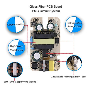 COOLM DC 12V 2A Power Adapter 100-240V AC to DC 12V 2000mA AC Adapter 24W Transformer Charger for LED Strip Lights, Audio/Video (2 Pack)