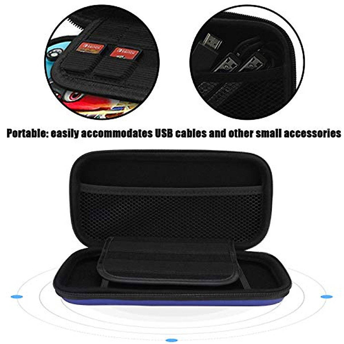 Mxzzand Game Consloe Carrier, Scratch Resistant Anti-Collision,Anti-Fall Waterproof Game Console Bag Hand Strap for Travel for Outdoor for Women for Men(Blue)