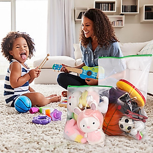 Xsourcer Freezer Slider Storage Bags, Pack of 12, 3.5 Gallon Food Storage Bag, 2 Mil 16" x 18" Reclosable Plastic Bags for Organization of Clothes, Shoes, Office Supplies & Travel Essentials