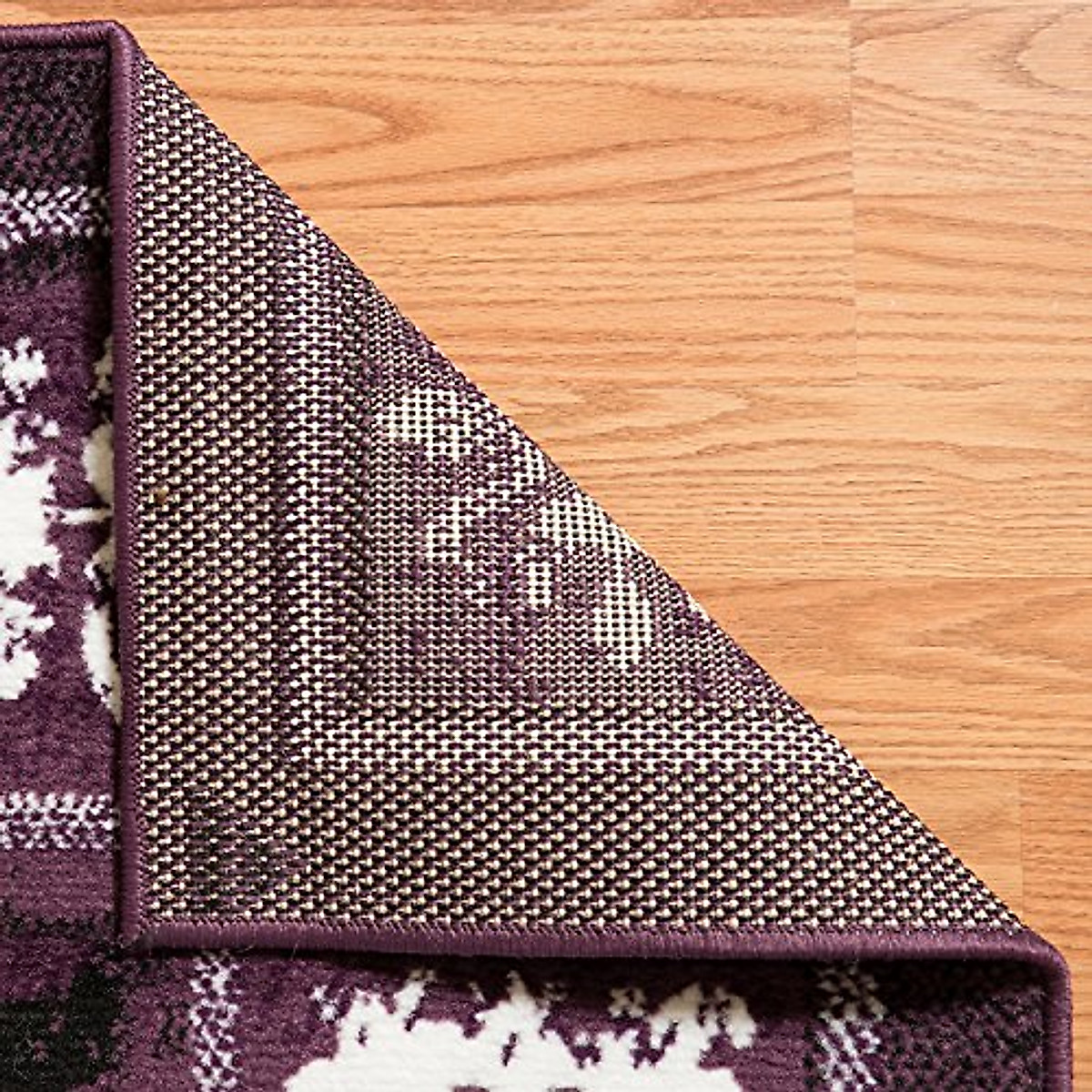 United Weavers Dallas Baroness Area Floor Rug - Plum, 5x8, Modern Indoor Area Rug with Bordered Pattern, Jute Backing