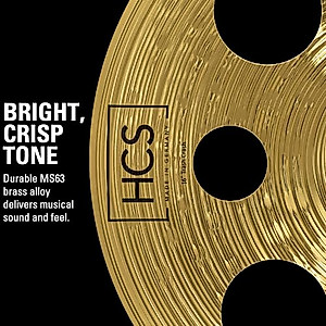 Meinl 16” Trash Crash Cymbal with Holes – HCS Traditional Finish Brass for Drum Set, Made In Germany, 2-YEAR WARRANTY (HCS16TRC)