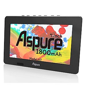 aspure 7 Inch Portable Small Digital ATSC TFT HD Screen Freeview LED TV for Car,Caravan,Camping,Outdoor or Kitchen.Built-in Battery Television/Monitor with Multimedia Player Support USB Card