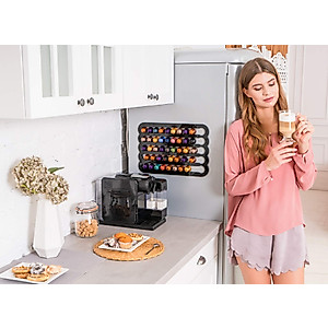 Demi's Home Magnetic Coffee Pod Holder for Nespresso Original Capsules - Suitable to be Mounted on the Fridge (Black)