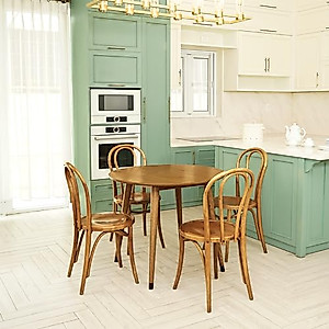 Acacia Alma Solid Wood Dining Table / 36" Kitchen Table Round Dining Table for 4 Dining Room Table, Patio Table, End Table, Coffee Table, Work Desk, Natural Wood Dining Table Round Kitchen Table, Oak