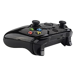 eXtremeRate Transparent Crystal Clear Black Faceplate Cover for Xbox One Wireless Controller (Model 1708), Custom Case Front Housing Shell for Xbox One S X Controller - Controller NOT Included