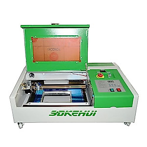 SDKEHUI Laser Engraving Machine, 40w CO2 Laser Engraver, 12x8Inch 300x200mm, LCD Display, with Built-in Rotary Axis, with USB Port