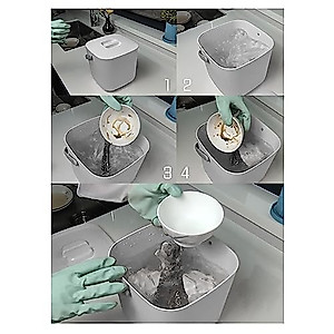 Mini Dishwasher, ABS PC 8.5V 2A Portable Countertop Dishwasher 18W Kitchen Deep Cleaner (White)