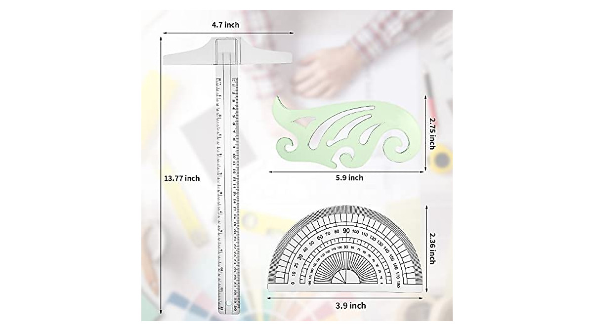 5-Piece Drafting Tools Set for Students & Engineers