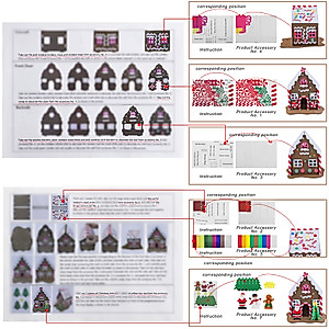 Elcoho 3 Sets of Gingerbread House DIY Craft Kit 3D Christmas Foam Stickers Decorations Party Crafts Decorations for Christmas Party Favors Project Art and Craft DIY Kit