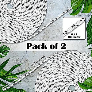 2 Pcs Outdoor Patio Umbrella Cord Line Nylon Rope 20 ft Patio Umbrella Replacement Parts Patio Umbrella String Replacement for Outdoor Patio Umbrella and Base Replacement Accessories (0.12'' Diameter)