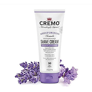 Cremo French Lavender Moisturizing Shave Cream, Astonishingly Superior Ultra-Slick Shaving Cream for Women Fights Nicks, Cuts and Razor Burn, 6 Fl Oz (Product Packaging Pay Vary)