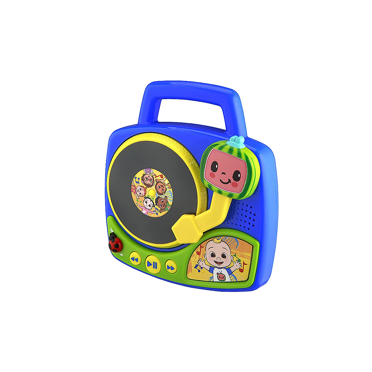 eKids Cocomelon Toy Turntable for Toddlers with Built-in Nursery Rhymes and Sound Effects for Fans of Cocomelon Toys