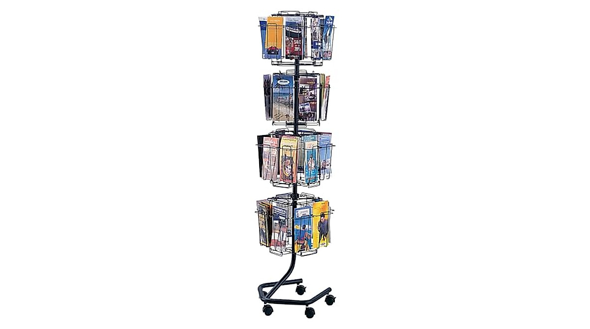 Safco 32 Pockets Wire Brochure Rack - Charcoal