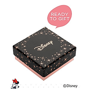 Disney Minnie Mouse Birthstone Jewelry, March Birth Month Pendant Necklace, Silver Plated, Aquamarine Blue Crystal