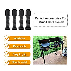 LS'BABQ Adjustable Leg Levelers-Accessories for Camp Chef Explorer Stoves,Expedition Grill,Set of 4