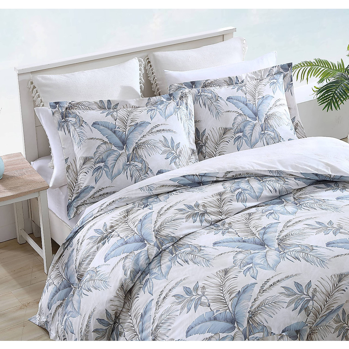 Tommy Bahama - King Duvet Cover Set, Cotton Bedding with Matching Shams & Button Closure, All Season Home Decor (Bakers Bluff Blue, King)