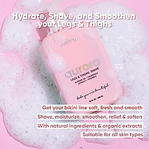 Olivia Beauty Legs & Thigh Relief After Shave Gel - Women Razor Bump Treatment & Ingrown Hair Relief, Soothing Shaving Gel - Vitamin E, Calendula Oil & Aloe Vera - Prevents Razor Burn - 10fl oz