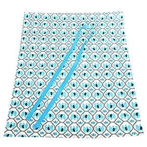 VZWraps Elephants Reusable Fabric Gift Bag for Baby Shower, Child’s Birthday, or Any Occasion (Jumbo 27 Inches Wide by 33 Inches High, Turquoise Blue)