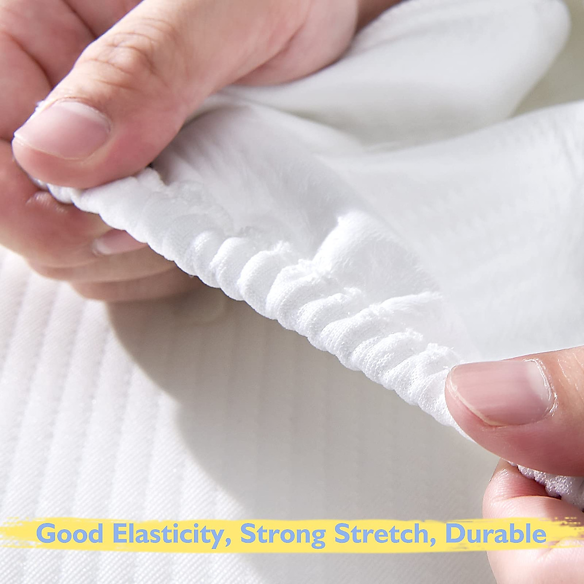 Mattress Protector for Pack n Play Waterproof,（Machine Washable White） Premium Quilted Pack n Play Sheets/Playard Sheet Cover 38X26inch fits for Baby Foldable and Playard Mattress, Portable Mini Crib