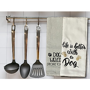 Twisted Anchor Trading Company Dog Kitchen Towels, Dog Gifts for Women - Set of of 5 - Comes in an Organza Gift Bag so It's Ready for Giving