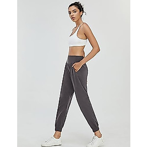 BMJL Women's Joggers Pants High Waisted Workout Hiking Lounge Pants with Pockets for Running Yoga 2023(M,Grey)