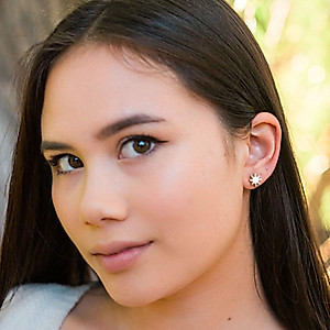 Philippine Flag Sun earrings, Filipino pride studs, Pinoy heritage jewelry (Gold)