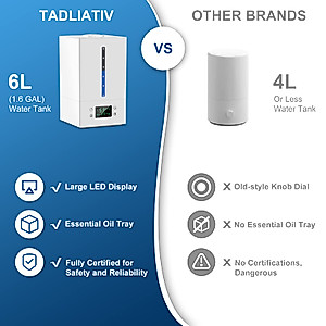 6L Humidifier for Bedroom Large Room