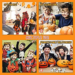 Partywind 36 Styles Metallic Glitter Halloween Temporary Tattoos for Kids, Halloween Decorations Birthday Party Favors Supplies, Halloween Goodie Bag Fillers Games for Boys and Girls (2 Sheets)