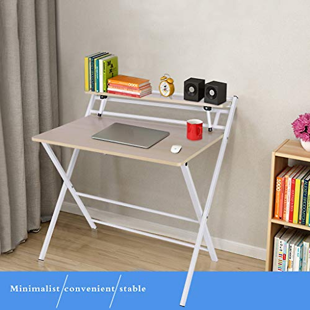 Folding Study Desk for Small Spaces | No Assembly Needed
