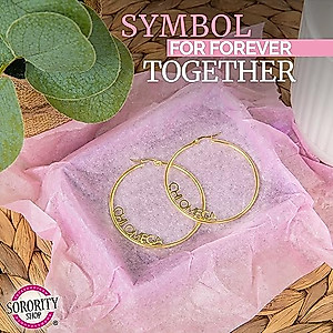 Sorority Shop Sigma Gamma Rho- Hoop 18K Gold Plated Dainty Earrings for Women - Sigma Gamma Rho Jewelry with Ideal 2" Diameter Hoops - Sigma Gamma Rho Gifts