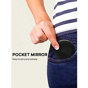 Getinbulk Compact Mirror Bulk Round Makeup Glass Mirror for Purse Great Gift 2.5 Inch Pack of 12 (Black)