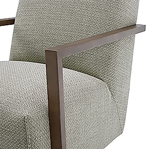 Amazon Brand – Rivet Contemporary Upholstered Glider Accent Chair with Wood Arms, 30.3"W, Pumice