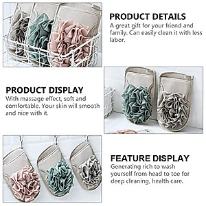 STOBAZA Brush Skin Bathroom Glove Ball Scrubber Exfoliating Massage Tool Mesh Side Scrub Gloves for and Women Beauty Bath Health Care Dual Flower Sponge Body Mitts Spa Pouf Shower Brushes