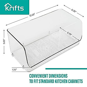 Clear Plastic Storage Bins(Set of 2) - Stackable Storage Organizer for Pantry, Kitchen Cabinet, Refrigerator, Office Desk, or Bathroom - Food Organizer Baskets with FREE Write-On Bin Labels