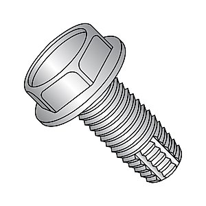 Small Parts 1106FW188 18-8 Stainless Steel Thread Cutting Screw, Plain Finish, Hex Washer Head, Type F, #10-32 Thread Size, 3/8" Length (Pack of 25)