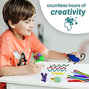 Pipe Cleaners- 1000 Pc. Pipe Cleaner 10 Assorted Colors Chenille Stems, Pipe Cleaners Craft, Fuzzy Sticks Great Craft Supplies DIY Art & Craft Projects| 6mm x12 inch