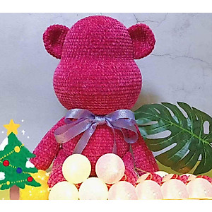 Truevalue 4 Skeins Chenille Yarn, Hand Knitting Glossy Chenille Velvet Blanket Yarn for Crochet Weaving DIY Craft Total 400g (Light Grey)