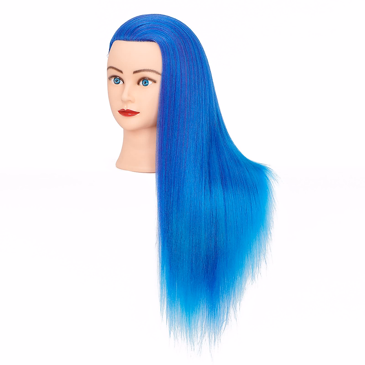 Headwinn Mannequin Head with Hair 26"-28" Synthetic Fiber Long Hair Styling Training Head Manikin Cosmetology Doll Head Free Clamp Stand (6RB1711WD0320)